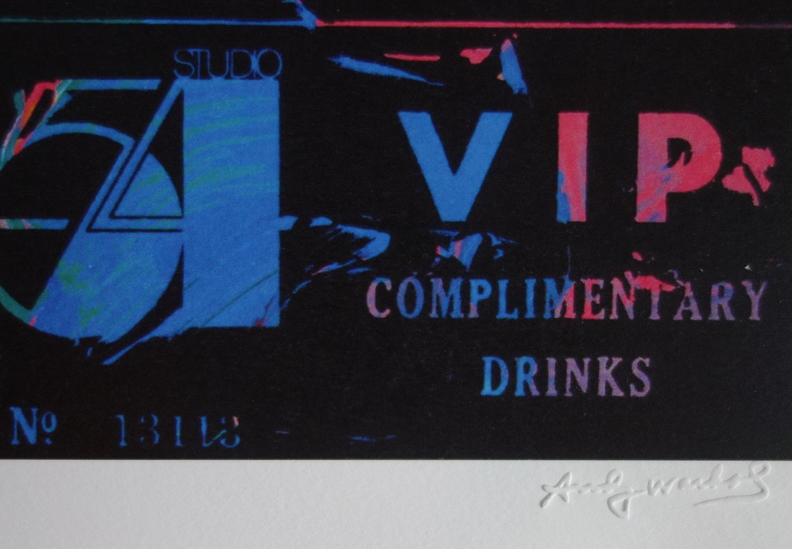 Fine Pop Art Limited Edition Print Studio 54 VIP Tickets - Etsy