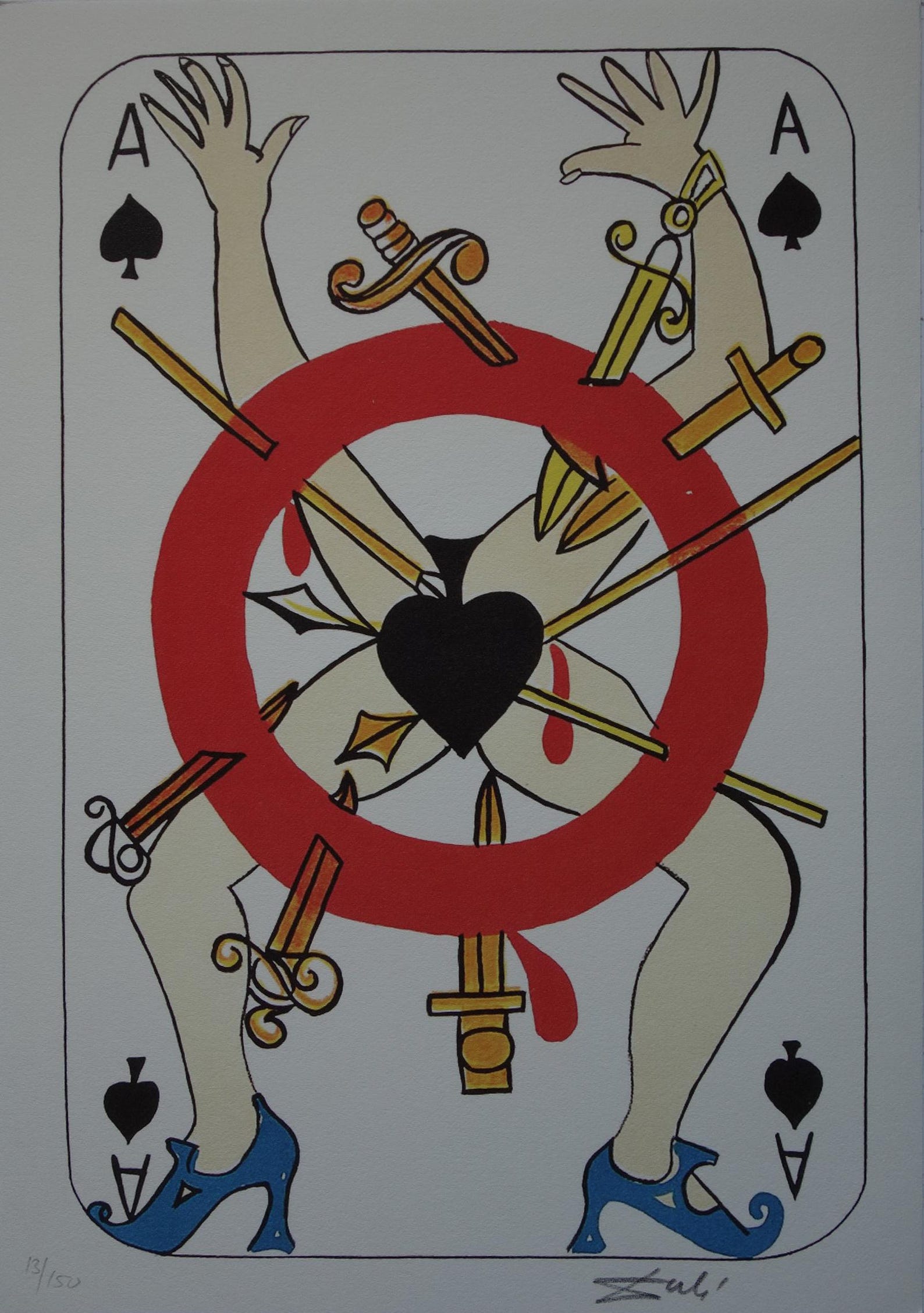 Fine Surrealist Limited Edition Print, Surreal Playing Cards - Ace ...