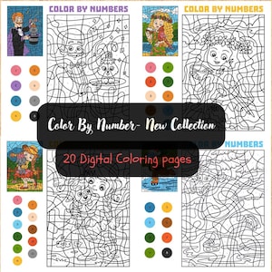 New Color by Number Coloring Pages Collection, Book for Kids, Printable ...