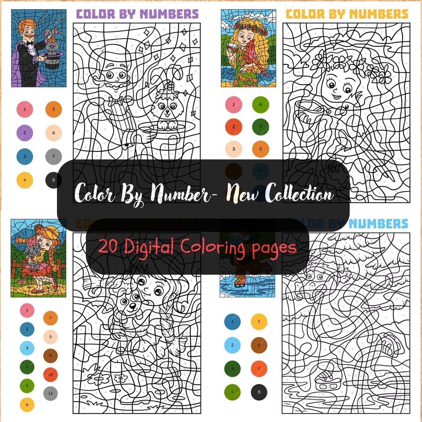 New Color by Number Coloring Pages Collection, Book for Kids, Printable ...