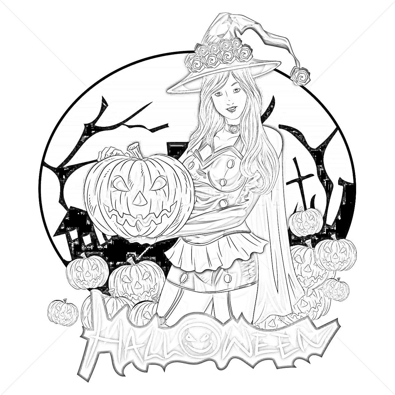 Halloween Coloring Pages for Adults & Kids - Fun, Party, Halloween Day ...