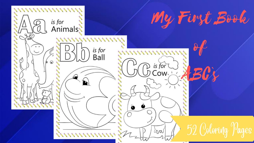 A to Z Alphabets 52 Coloring Pages for Kids, Digital Printable Pages ...