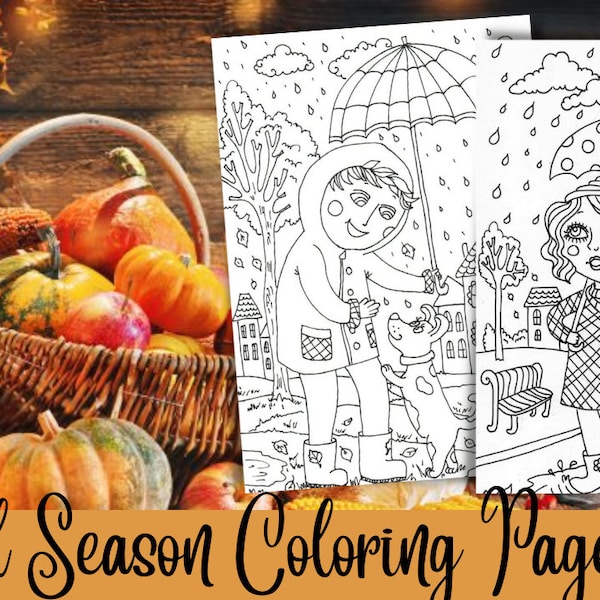 Fall Coloring Pages for Kids - Etsy
