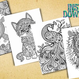 Animal Mandala Coloring Pages for Adult With 15 Beautiful Animal ...