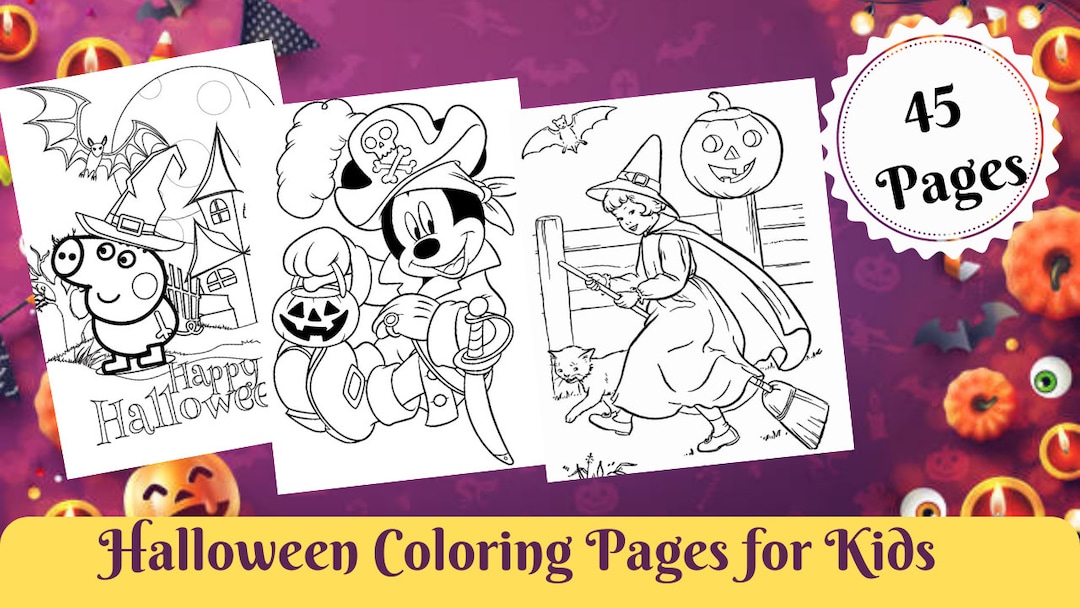 Halloween Coloring Pages: Cute and Spooky for Kids and Adult Coloring ...