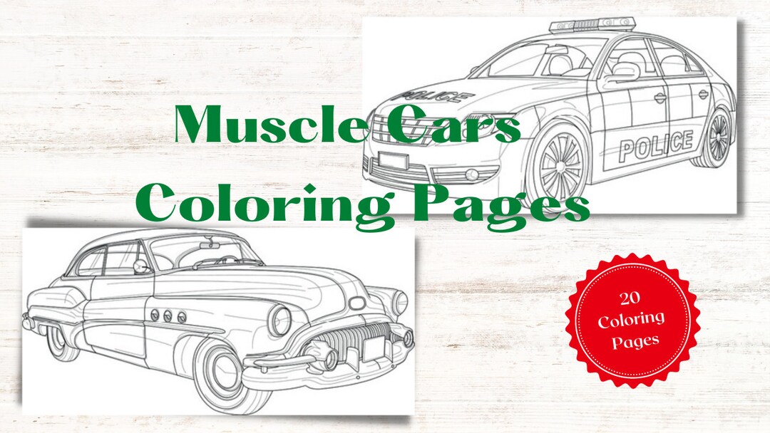 Muscle Car Coloring Pages for Kids , Classic Cars , Activity ...