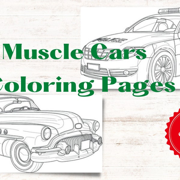 Muscle Car Coloring Page - Etsy