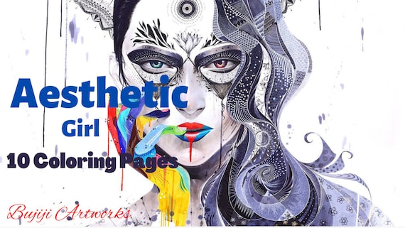 All New Aesthetic Girl Digital Printable 10 Coloring Pages - Etsy