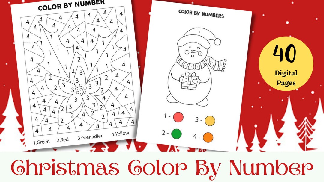 Christmas Gift, Color by Number for Kids, Christmas Themed , Home and ...