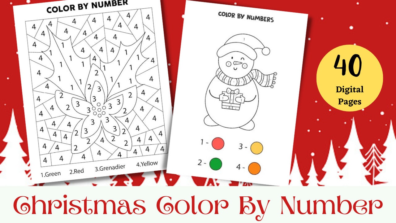 Christmas Gift, Color by Number for Kids, Christmas Themed , Home and ...