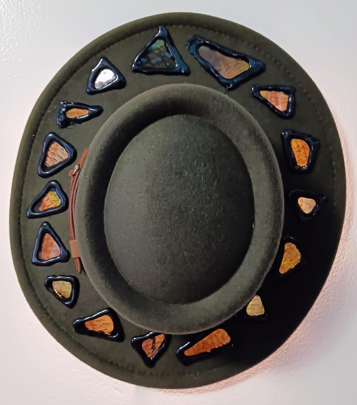 Stained Glass Hat One of a Kind Handmade Boho Festival Hat Cowgirl ...