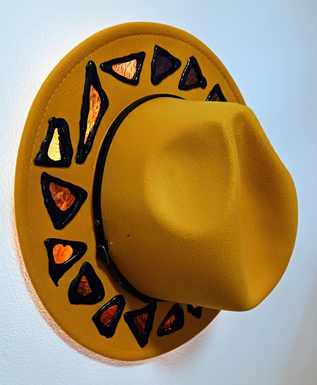 Stained Glass Hat One of a Kind Handmade Festival Hat Cowgirl Cowboy ...
