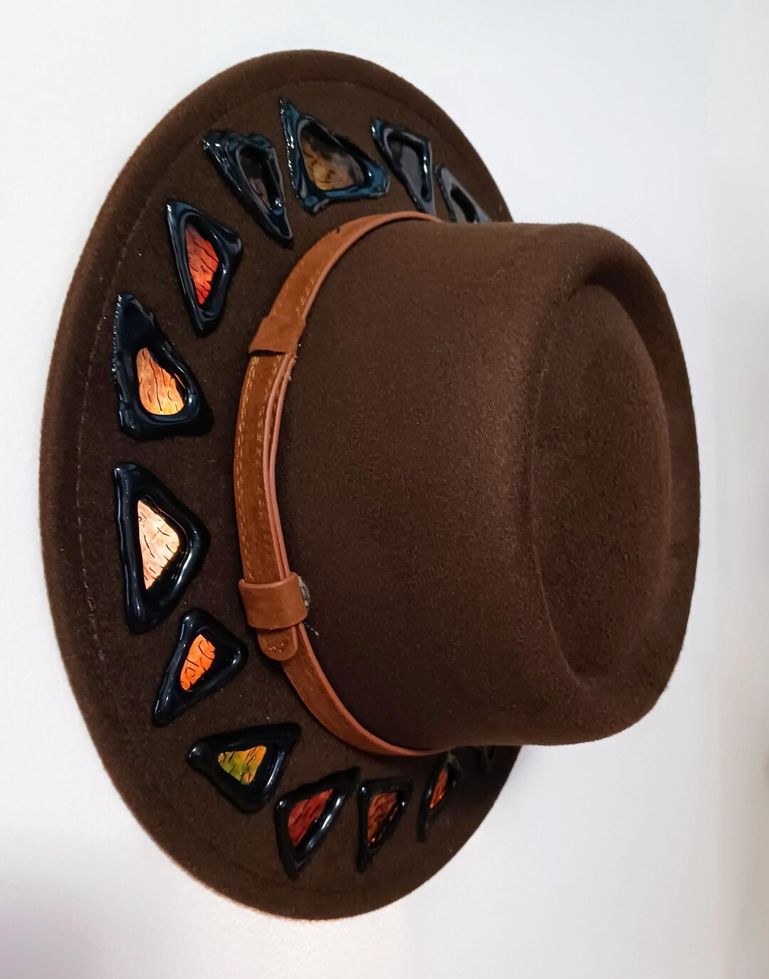 Stained Glass Hat One of a Kind Handmade Boho Festival Hat Cowgirl ...