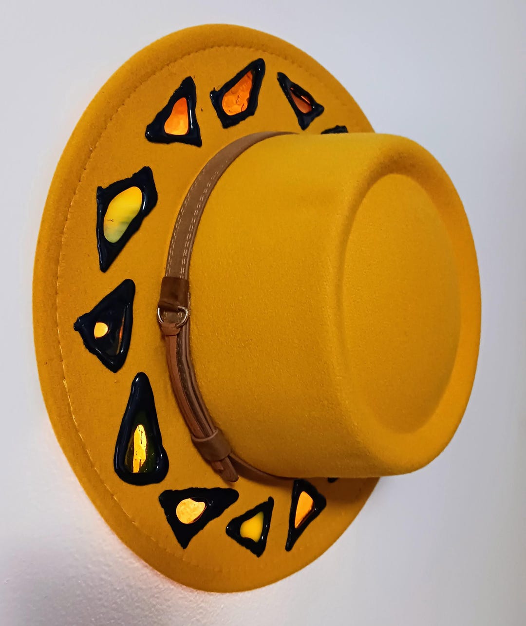 Stained Glass Hat One of a Kind Handmade Cowgirl Festival Hat Boho ...