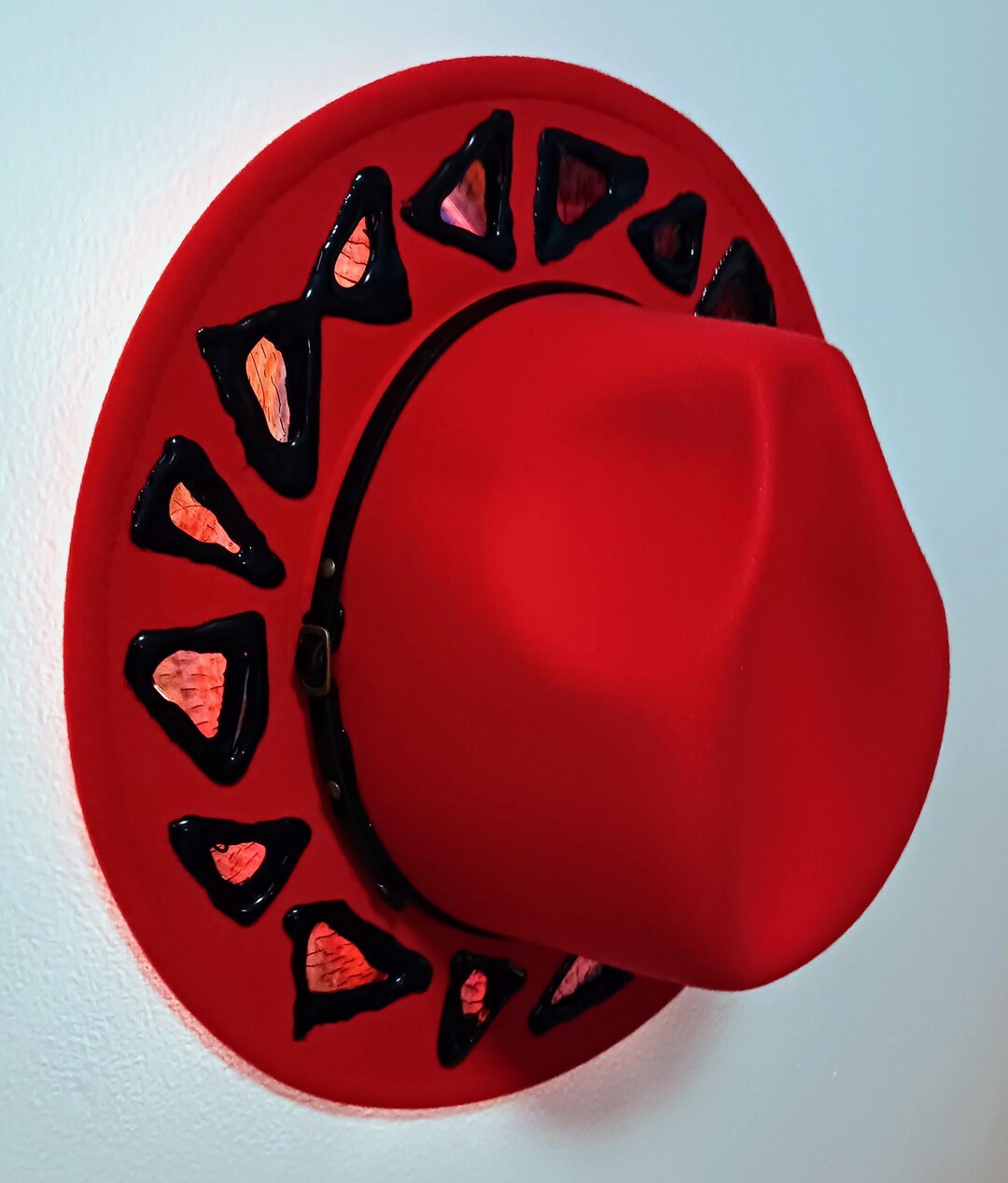 Stained Glass Hat One of a Kind Handmade Cowgirl Cowboy Boho Festival ...