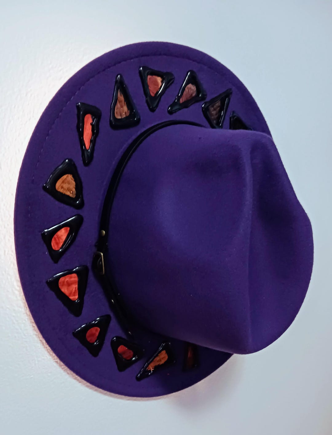 Stained Glass Hat One of a Kind Handmade Cowgirl Cowboy Boho Festival ...