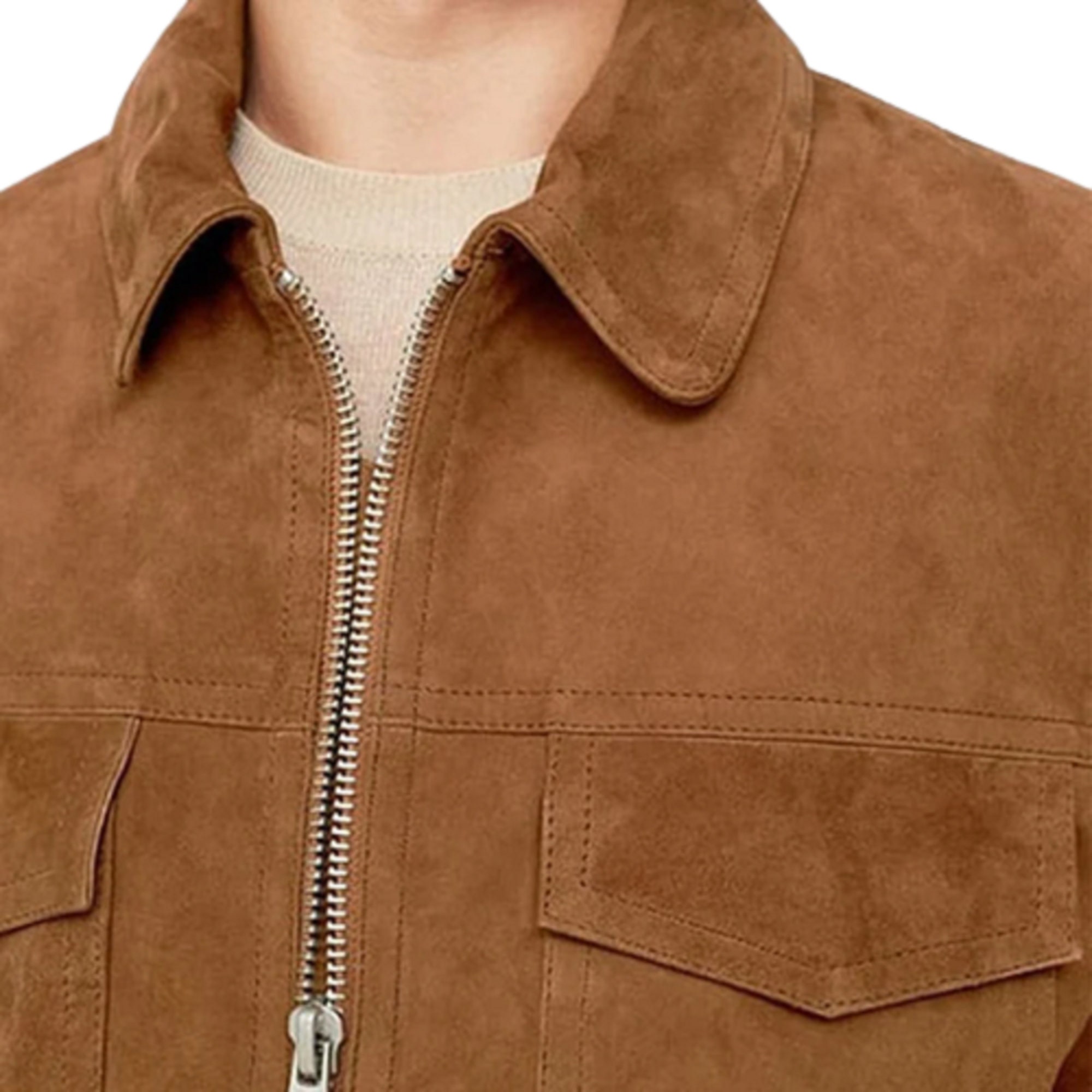 Suede Trucker Leather Jacket Mens G1 A2 Aviator Loop Suede Jacket Tan ...