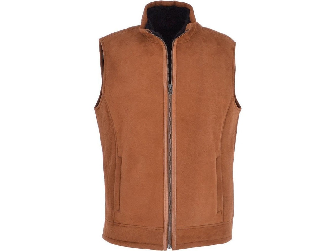 Handmade Suede Leather Vest for Men Brown Gilet Suede Vest Western ...