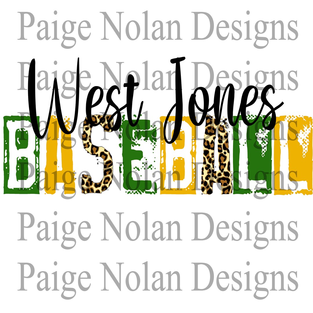 West Jones Mustangs Baseball Sublimation Transfer PNG Jones County - Etsy