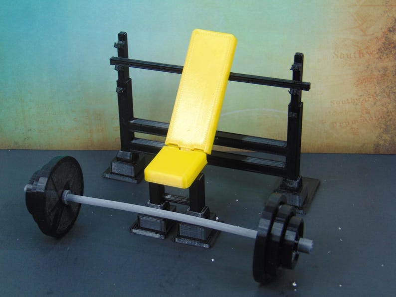 Custom 1:12 Scale 3D Printable Weight Bench Press Diorama Prop STL ...