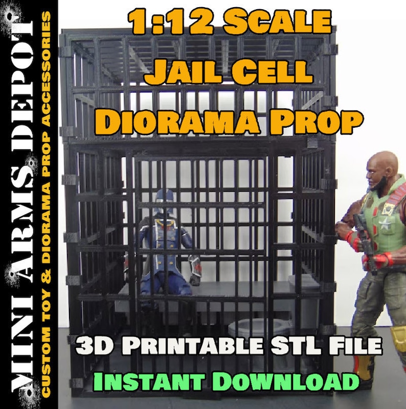 1:12 Scale Jail Cell Prison Diorama Prop Accessory 3D Print File STL ...