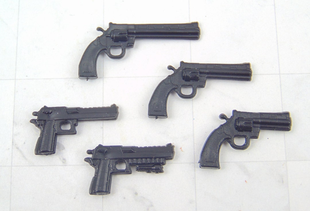 Custom 1:12 Scale Weapons for 6 Figures High Power Guns Pistol 5pcs ...