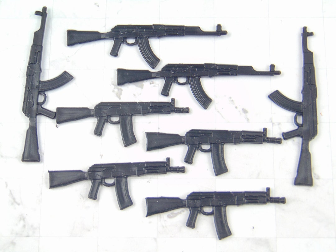 Custom Weapons 1:12 Scale for 6 Figures AK47 and AKS74 Assault Rifle 8 ...