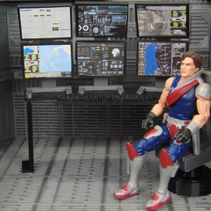 Custom 1/12 Scale Command Center Computer Station Diorama Set for 6" GI ...