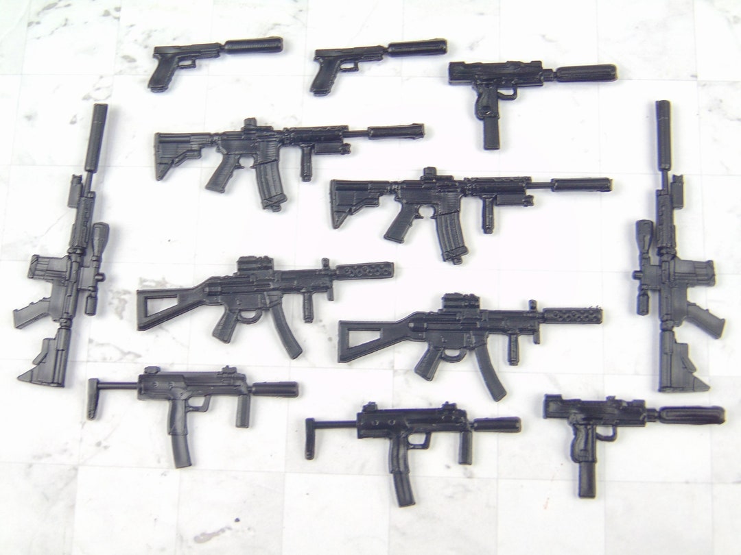 Custom Weapons 1:12 Scale for 6 Inch Action Figures 12 PCS Suppressed ...