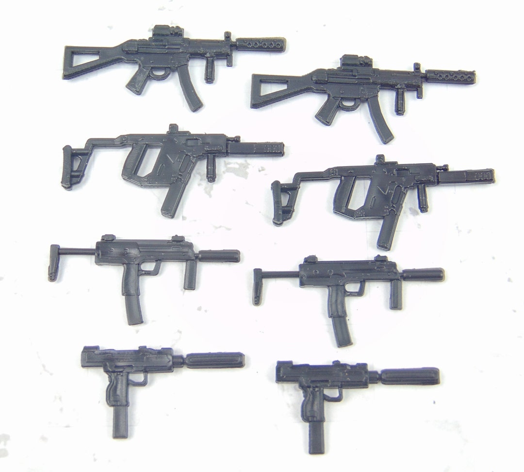 Custom 1:12 Scale Weapons Sub Machine Gun SMG Arsenal Lot Pack for GI ...