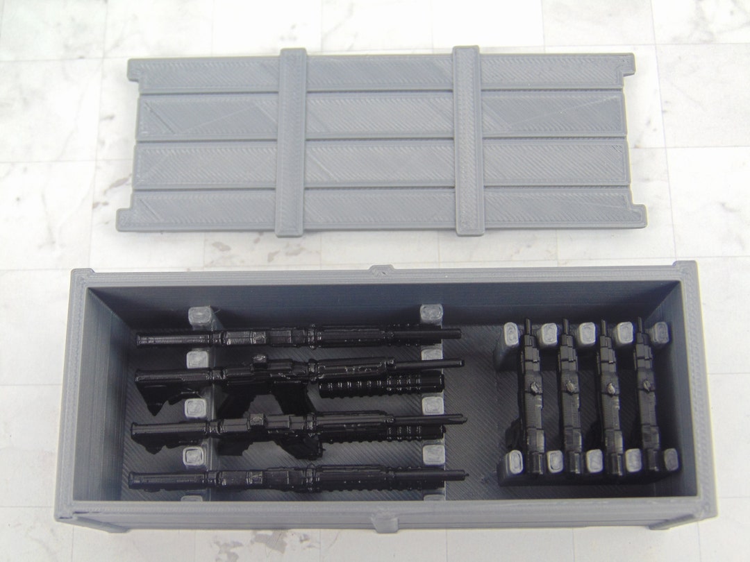 Custom Accessory 1:12 Scale for 6 Inch Figures 9pc Weapons Crate With ...