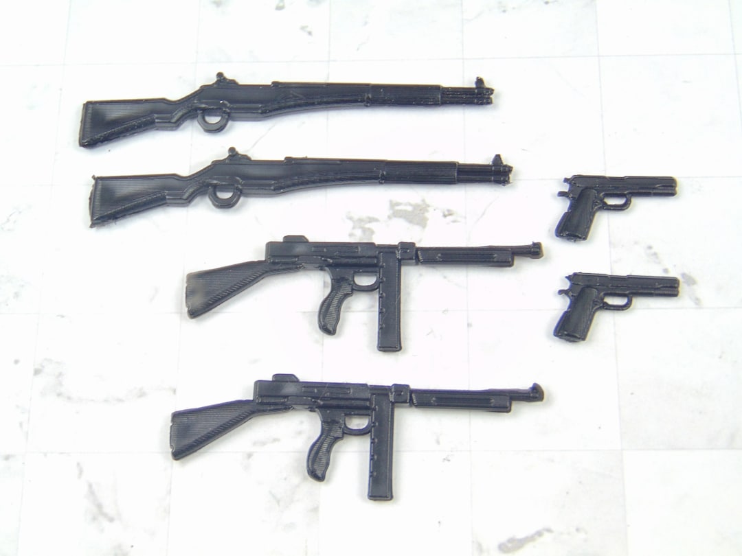 Custom Weapons 1:12 Scale for 6 Inch Figures 6pc Rifle SMG Pistol ...