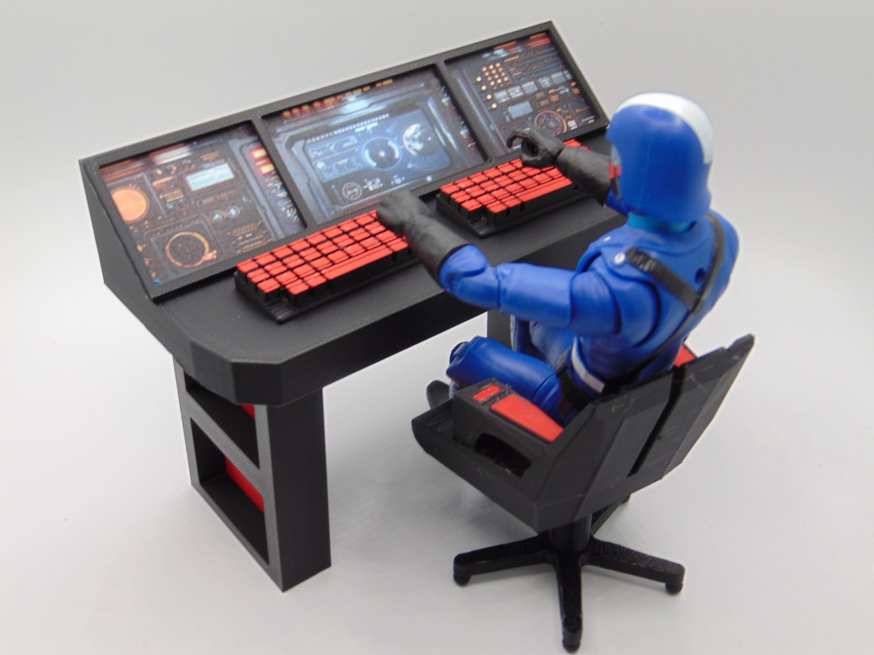 Custom 1:12 Scale COBRA Mission Control Panel With Chair Diorama Prop ...