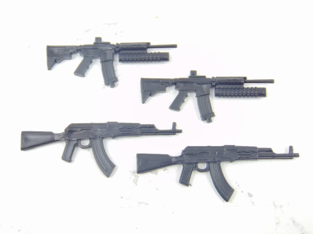 Custom 1:10 Scale Weapons Guns 7 Figures 4x Mixed Assault Rifles ...