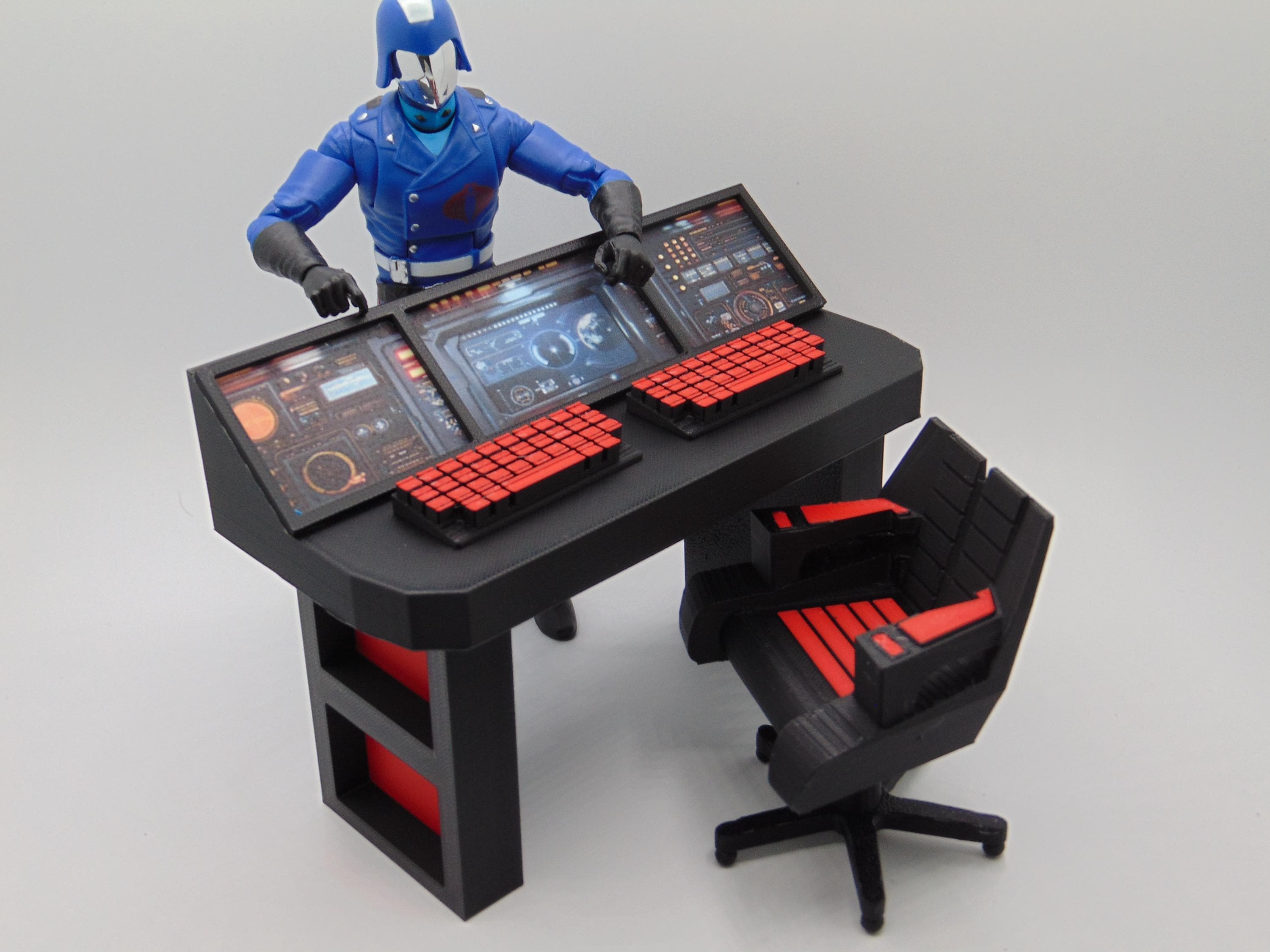 Custom 1:12 Scale COBRA Mission Control Panel With Chair Diorama Prop ...