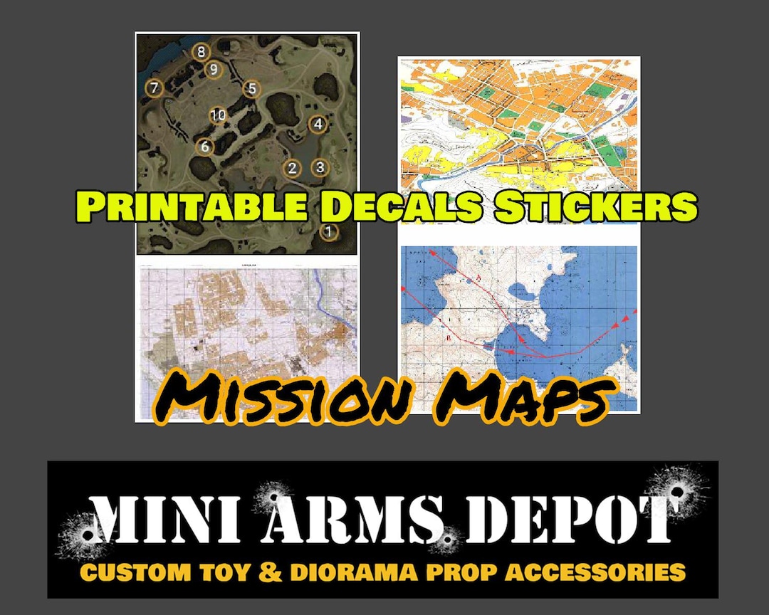 Custom 1:12 Scale Printable Mission Maps PDF Decal Stickers Instant ...