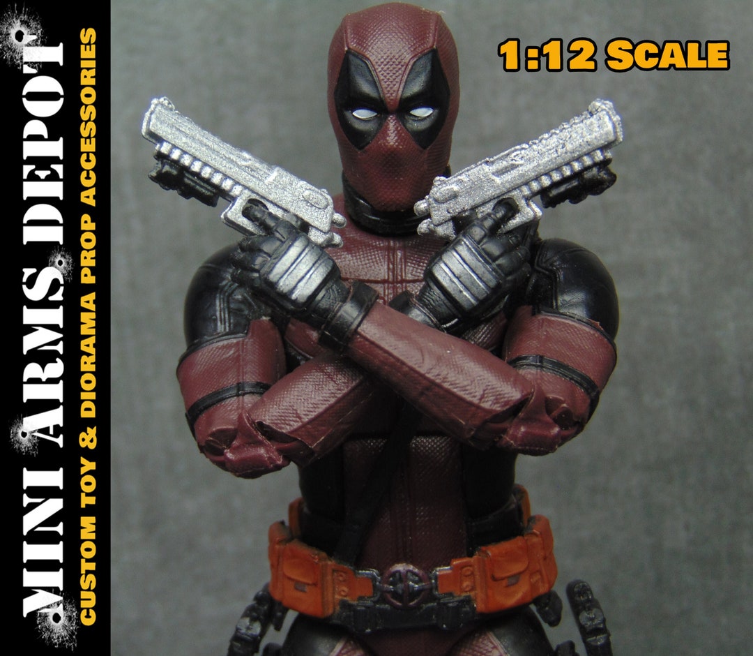 Custom 1:12 Scale Weapons for 6 Figures Painted Desert Eagle Handguns ...