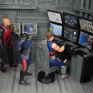 Custom 1/12 Scale Command Center Computer Station Diorama Set for 6" GI ...