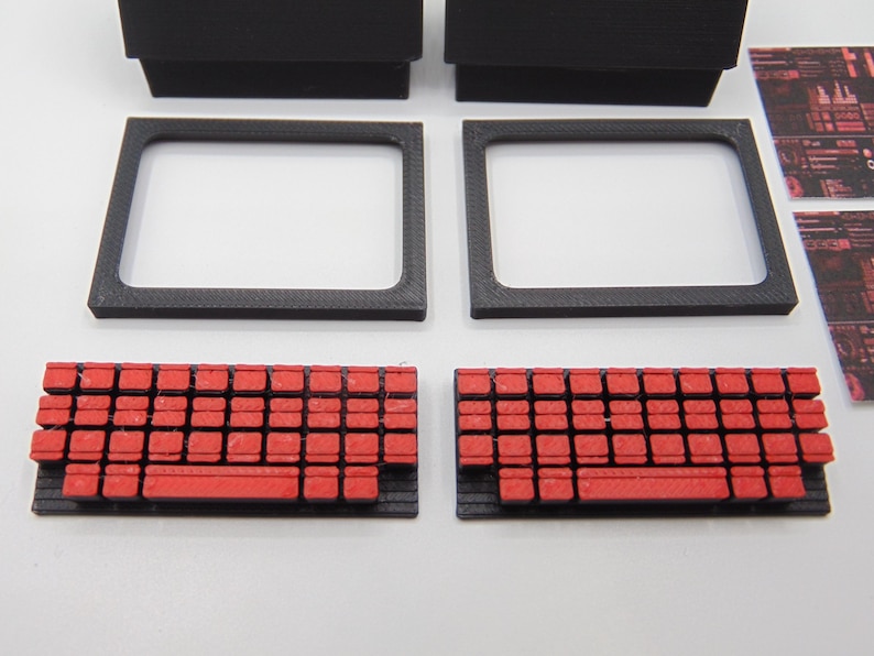 Computer Monitor Screen Keyboard Custom 1:12 Scale Diorama Props ...