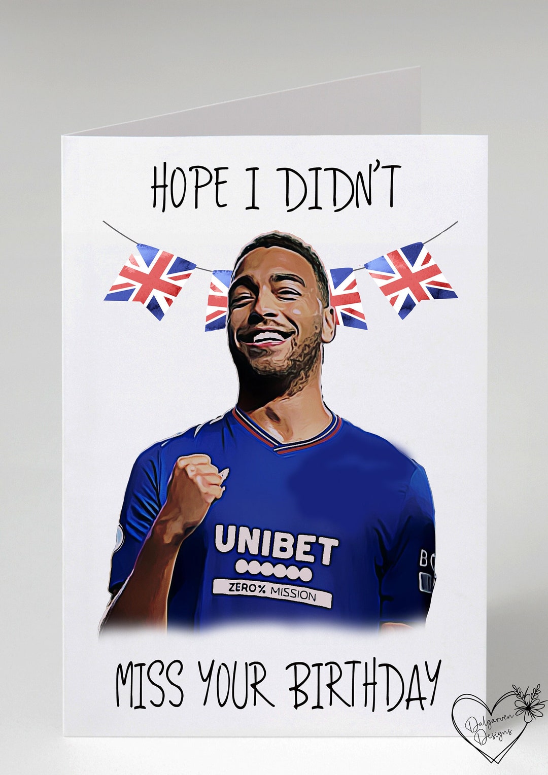 Large Personalised Rangers Football Cyriel Dessers Birthday Greeting ...