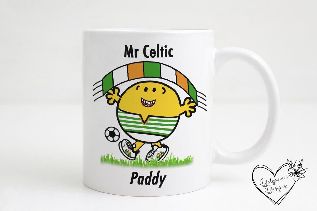 Personalised Mr Celtic Football Supporter Fan Strip Coffee, Tea, Mug ...