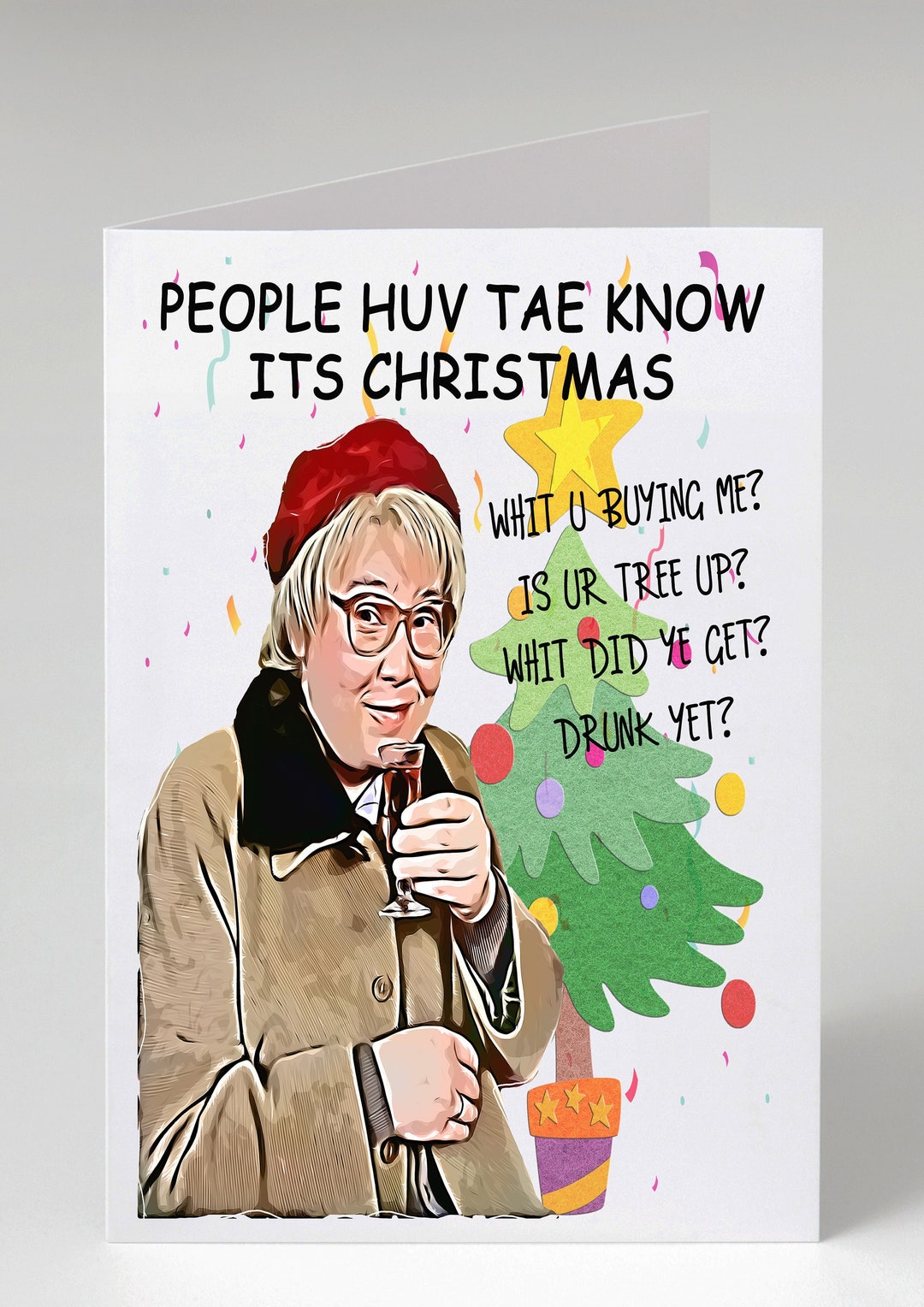 Personalised Isa Still Game Scotland Christmas Greeting Card Funny Rude ...