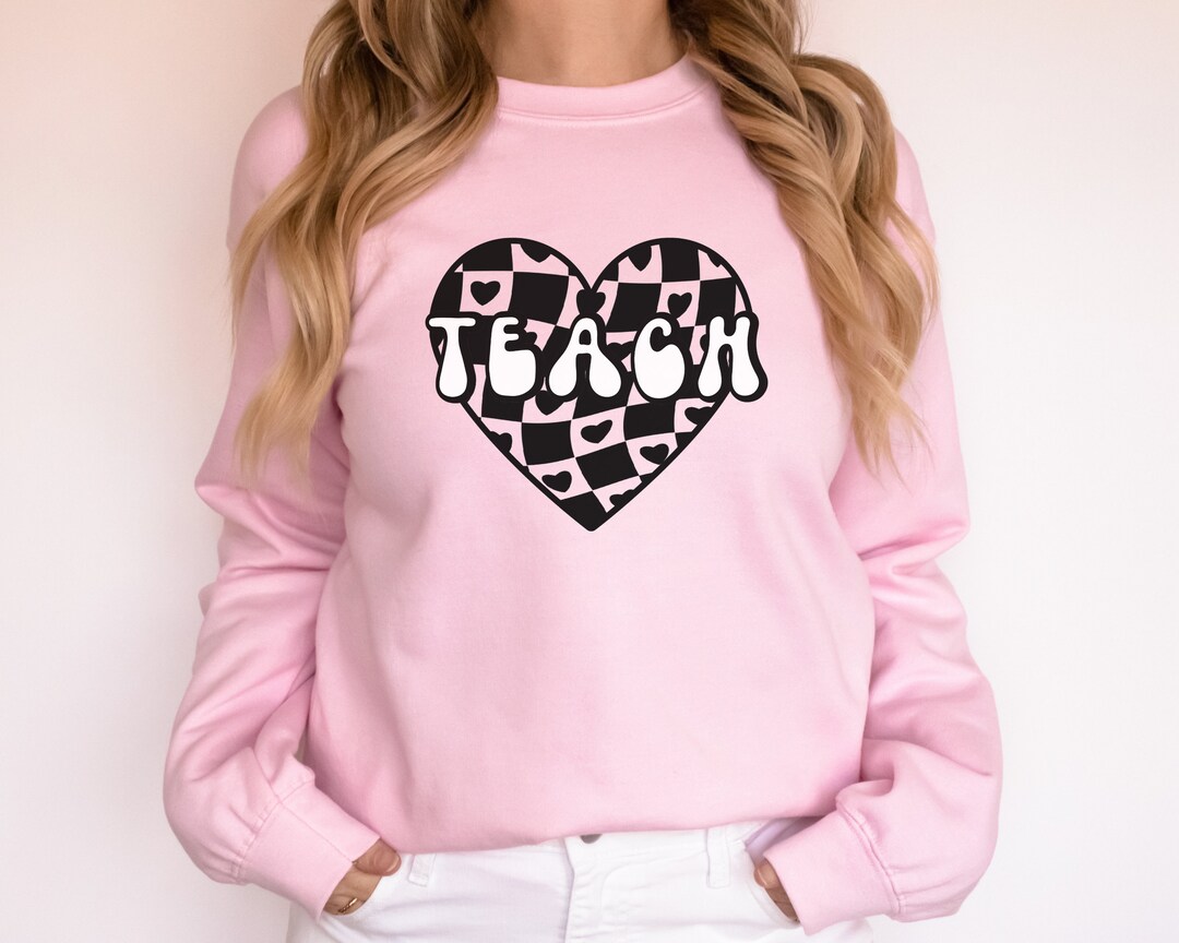 Retro Teacher Valentine Shirt, Teaching Sweetheart's Shirt, Trendy ...