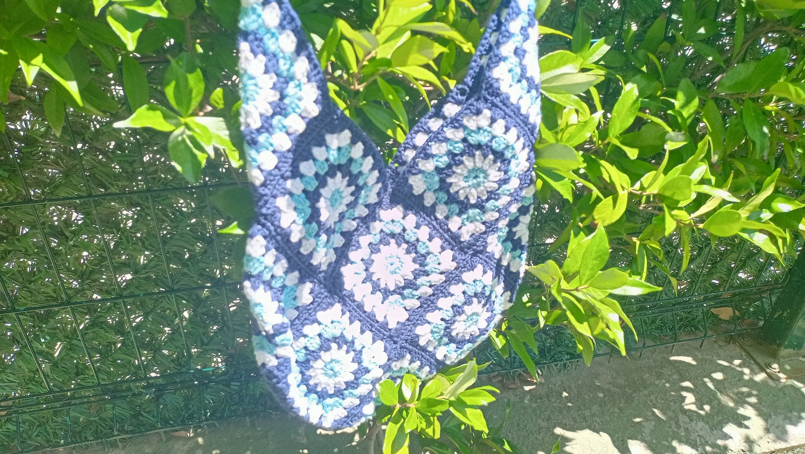 Navy Blue -white Beach Bag, Crochet Tote Bag, Cotton Rope Purse, Large ...