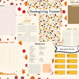 Thanksgiving Planner, Digital Thanksgiving Planner, Printable 8.5x11 - Etsy