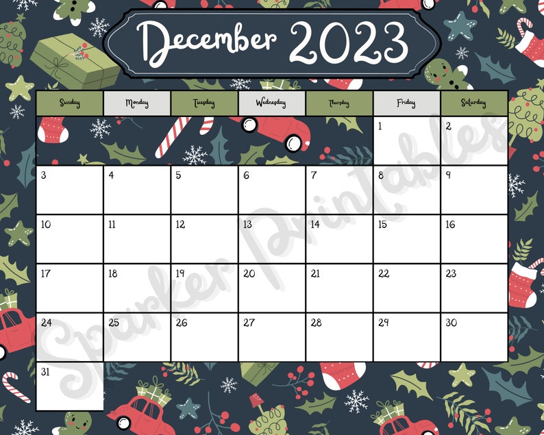 December 2023 Calendar Digital Printable PDF 8.5x11 - Etsy December 2023 Calendar Digital Printable PDF 8.5x11 - Etsy