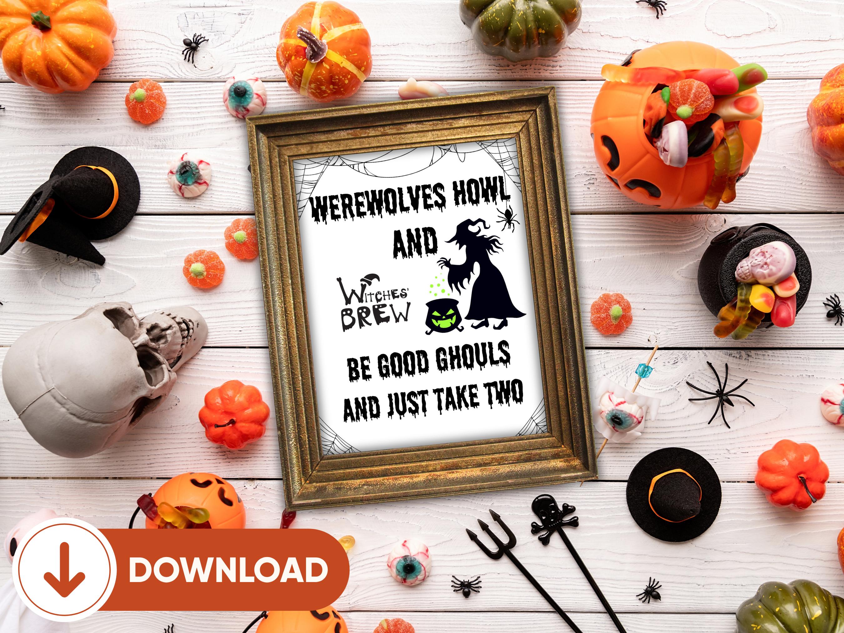 Trick or Treat Sign, Printable Halloween Candy Sign, Print and Frame ...