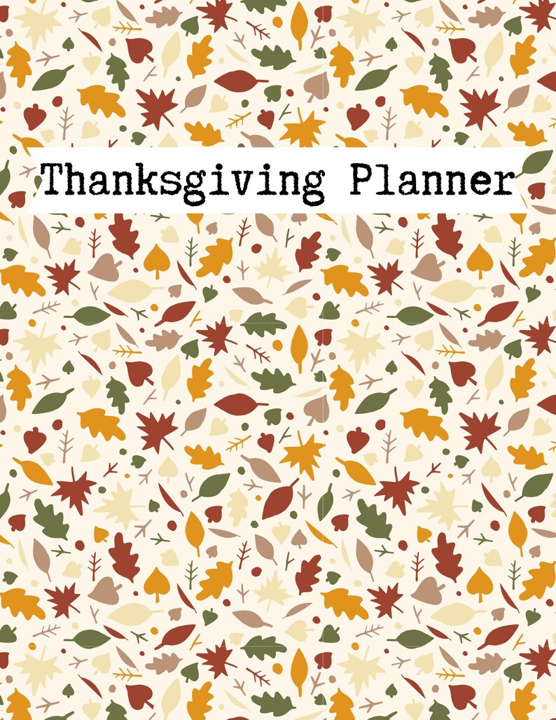 Thanksgiving Planner, Digital Thanksgiving Planner, Printable 8.5x11 ...