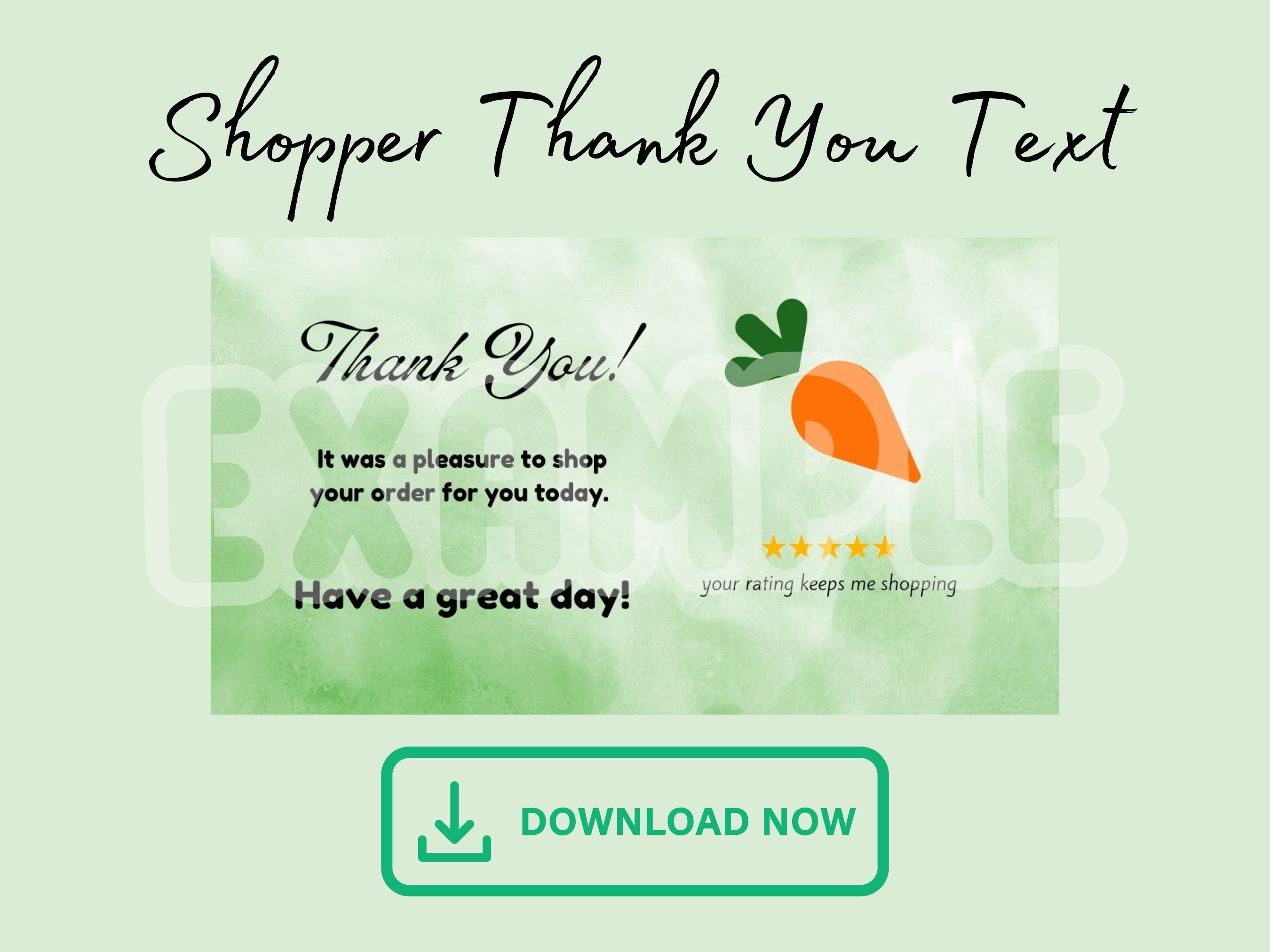 INSTANT DOWNLOAD TEXTABLE Thank You Card for Customer, Shopper ...