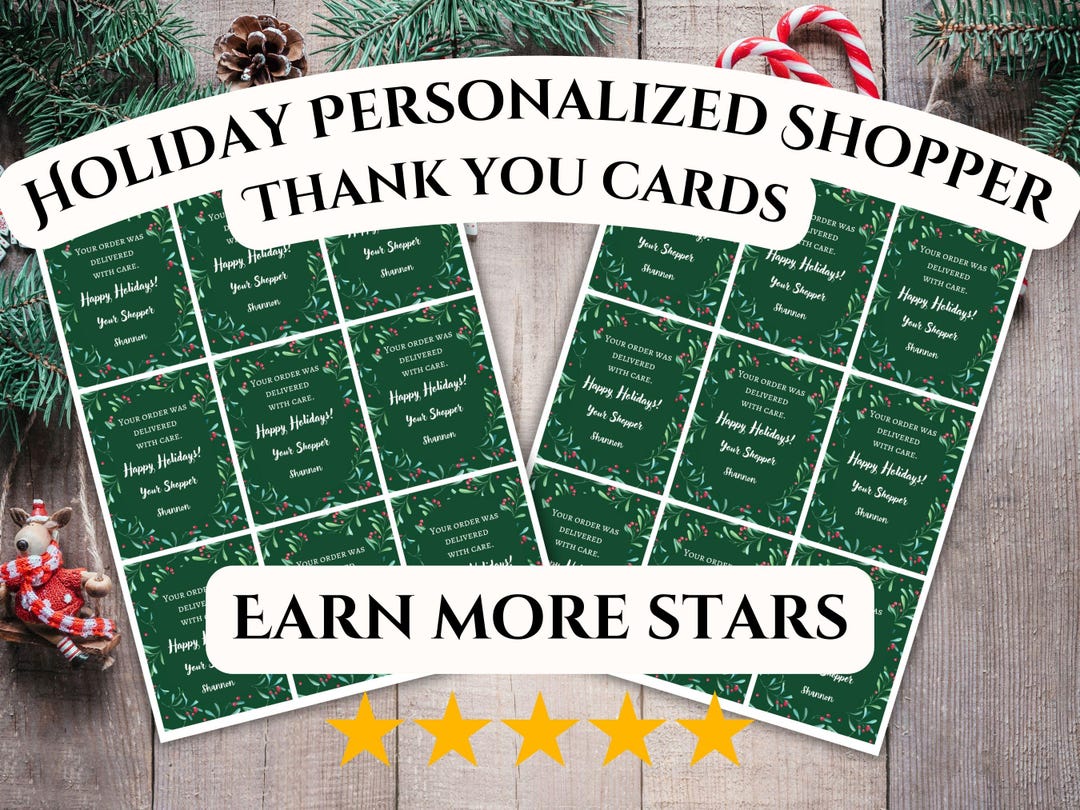 PRINTABLE Holiday Themed Thank You Card for Customer, Shopper, Delivery ...